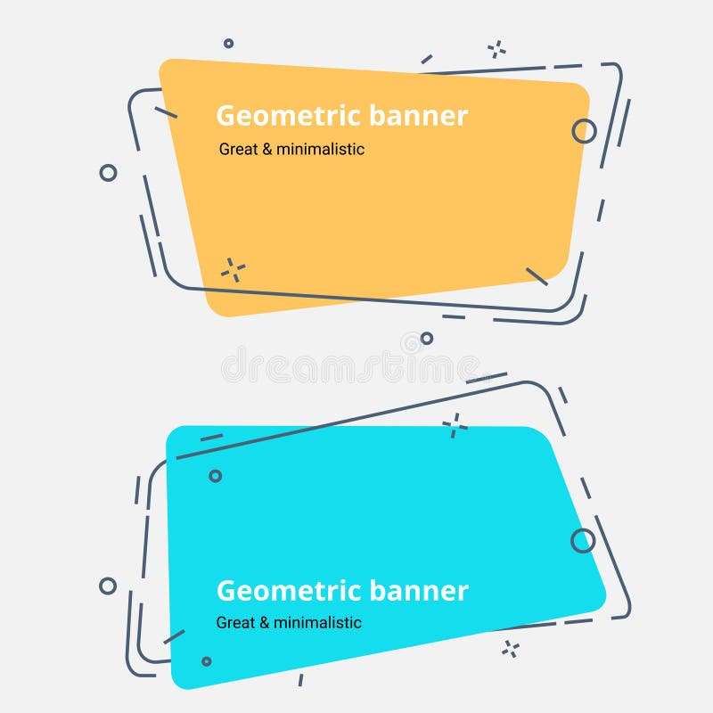 Horizontal Abstract Geometric Banners. Vintage and Trendy Backgrounds ...