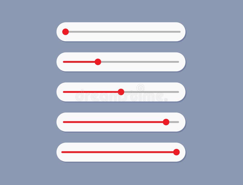 Horizontal Adjustable Sliders with a Red Progress Bar Indicator Against ...
