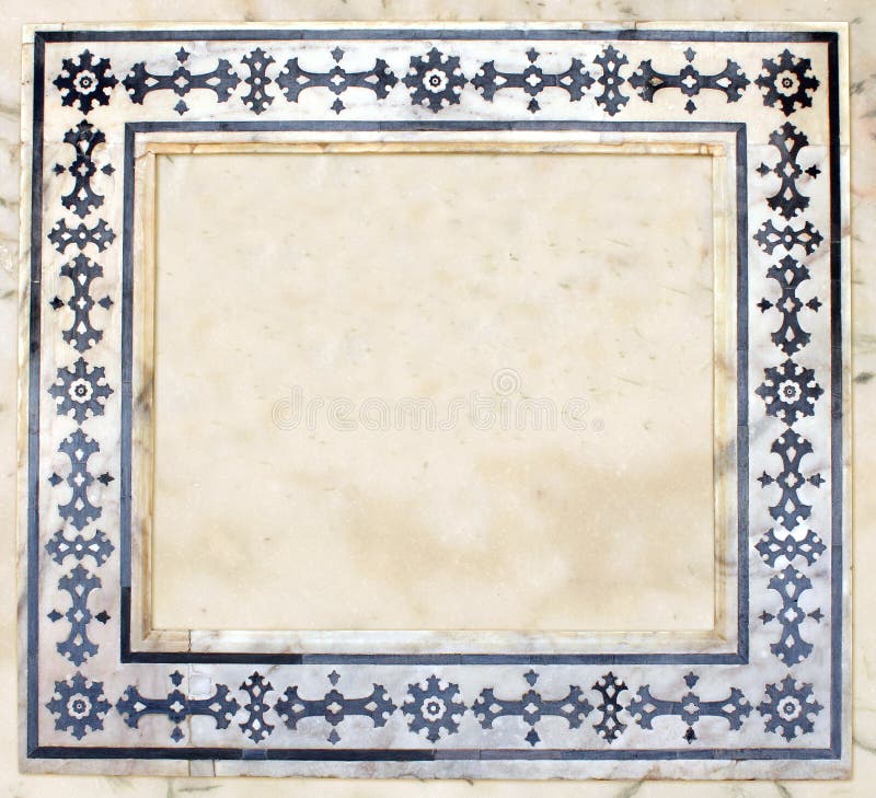 Frame of Ancient Mosaic on Marble, Taj Mahal, India Stock Photo - Image ...