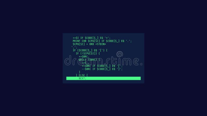 Horizontal Animated Block With Scrolling Abstract Code Stock Footage