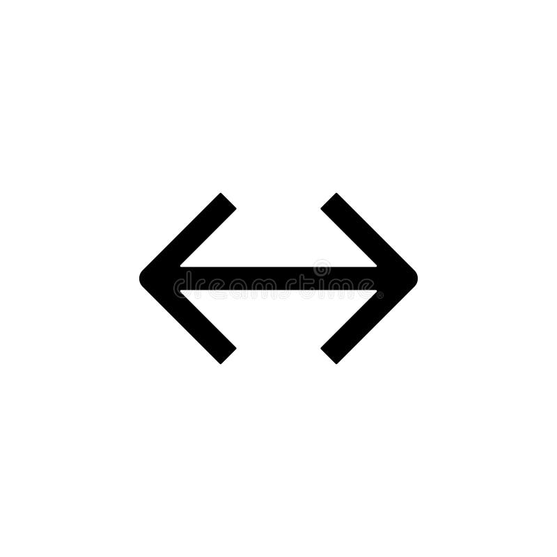 Horizontal Arrow in Different Directions Icon. Simple Glyph, Flat ...