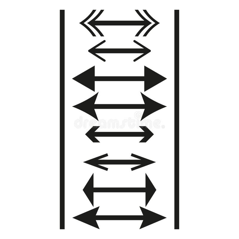 Horizontal Arrows within Boundaries Vector Set. Directional Indicators ...
