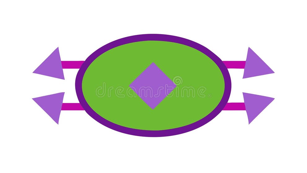 Horizontal Arrows Pointing To Central Oval for Direction, Vector Design ...