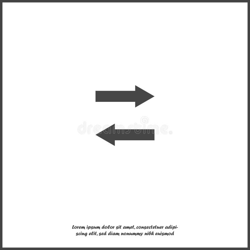 Horizontal Arrows Vector Icon. Exchange Symbol and Horizontal ...