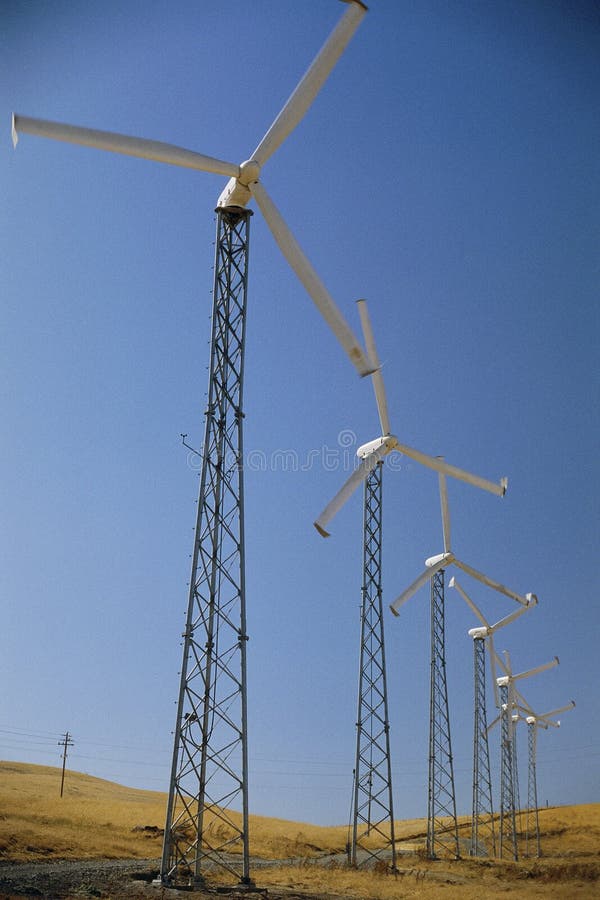 Horizontal-axis Wind Turbines Stock Photo - Image of states, altamont ...