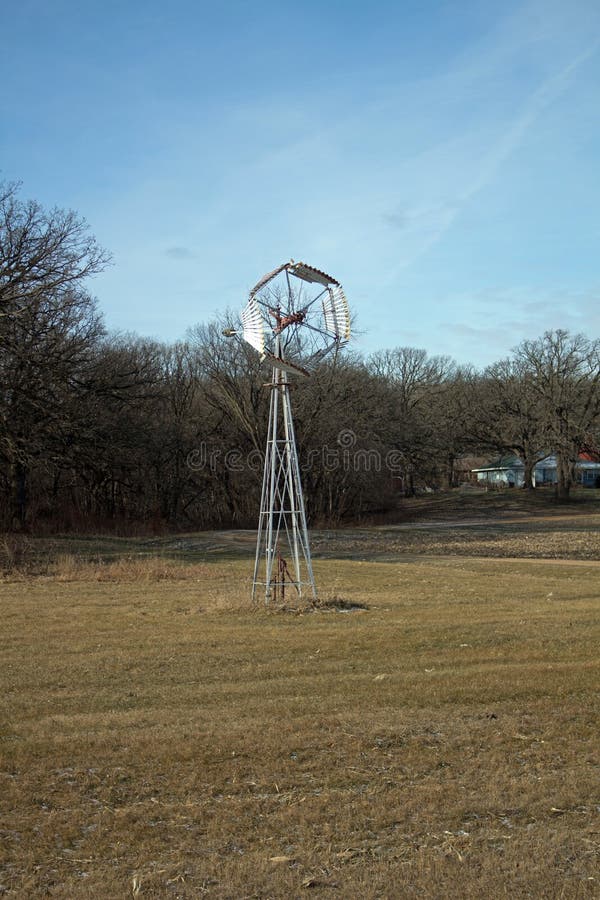 Horizontal Axis Windwill stock photo. Image of drainage - 63994492