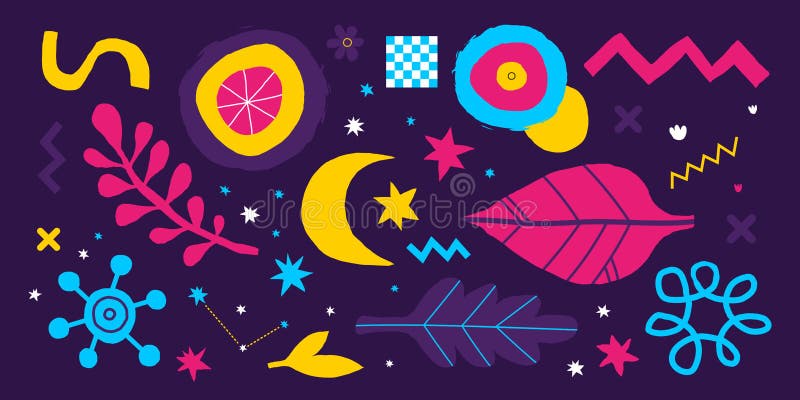 Horizontal Background with Abstract Hand Drawn Elements. Can Be Used ...