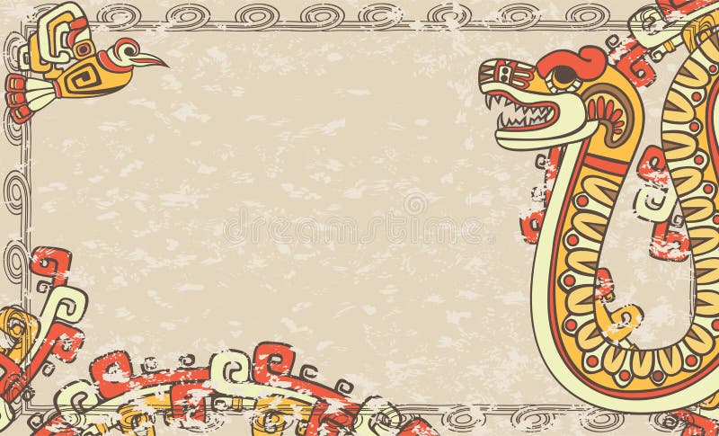 Horizontal Background In The Aztec Style Stock Vector - Image: 43361902
