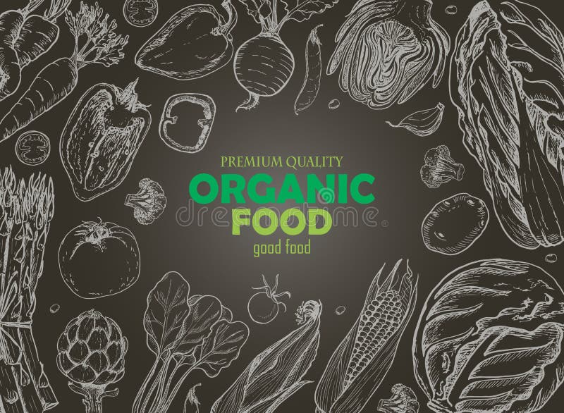 Horizontal Background with Different Vegetables. Organic Food Stock ...