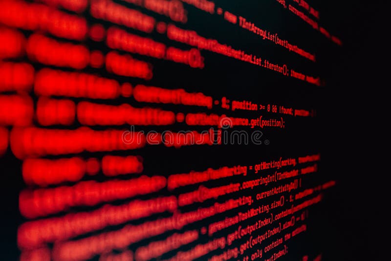 Horizontal Background of Some Code Written in Red Over Black Stock ...