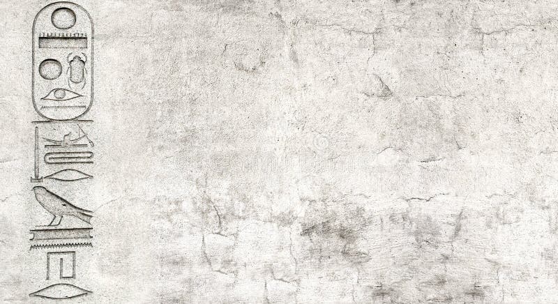 Horizontal Banner with Ancient Egyptian Hieroglyphs on the Stone Wall ...