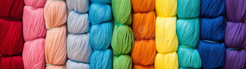 Horizontal Banner Colourful Yarn Threads Design Pattern Wallpaper Stock ...