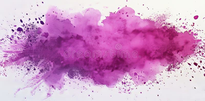 Horizontal Banner Consisting of a Wide Purple Watercolor Splash ...