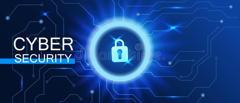 Horizontal Banner Cyber Security Information Privacy Idea or Cyber Data ...