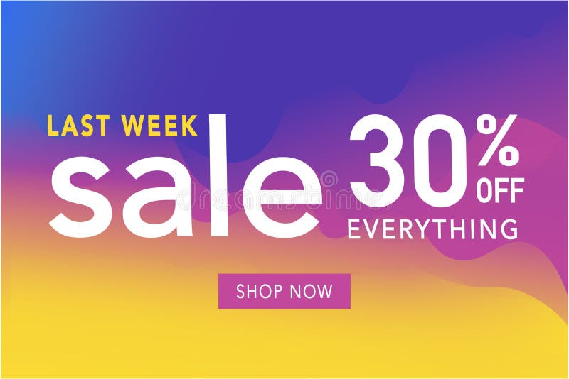 Horizontal Banner Discount Gradients 30 Percent On Everything Black