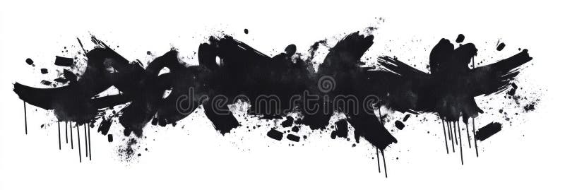 A Horizontal Banner Features Bold Black Ink Graffiti Art on a Stark ...