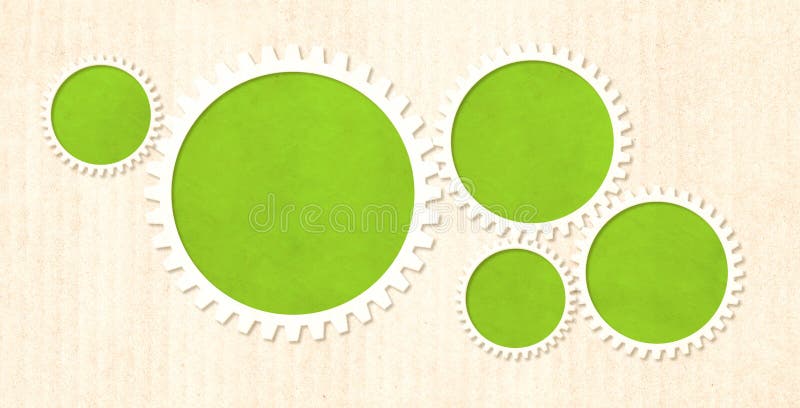 Horizontal Banner with Gears-shaped Frames from Recycled Paper ...