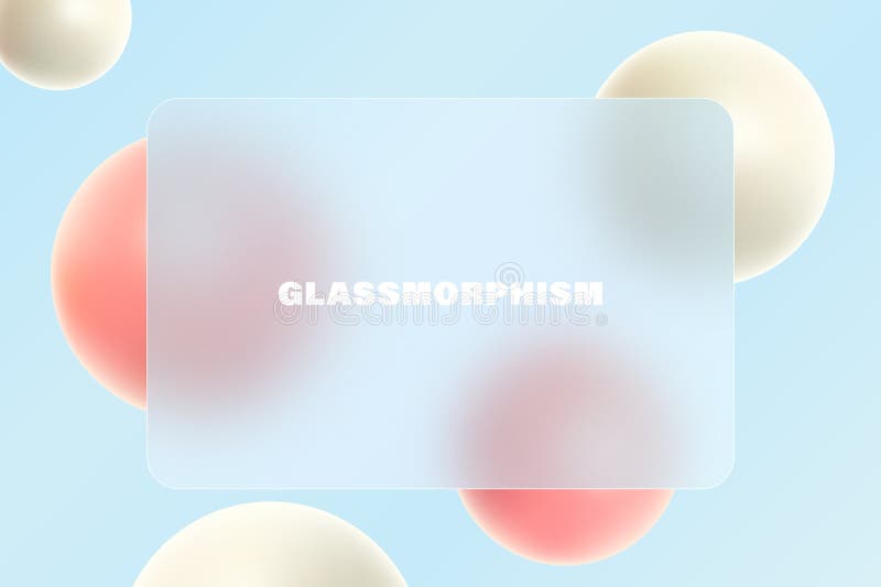 Horizontal Banner with Glass Overlay Effect with 3D Balls in Glass ...