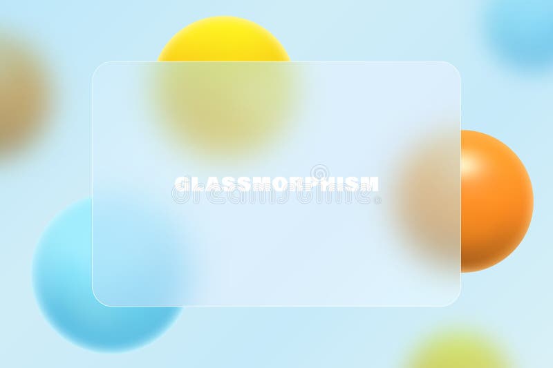 Horizontal Banner with Glass Overlay Effect with 3D Balls in Glass ...