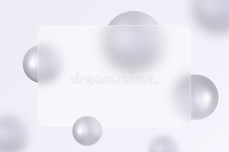 Horizontal Banner with Glass Overlay Effect with 3D Balls in Glass ...