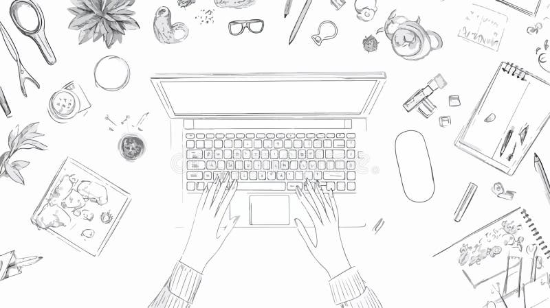 Efficient Business Typing on Computer, Horizontal Banner with Hands ...