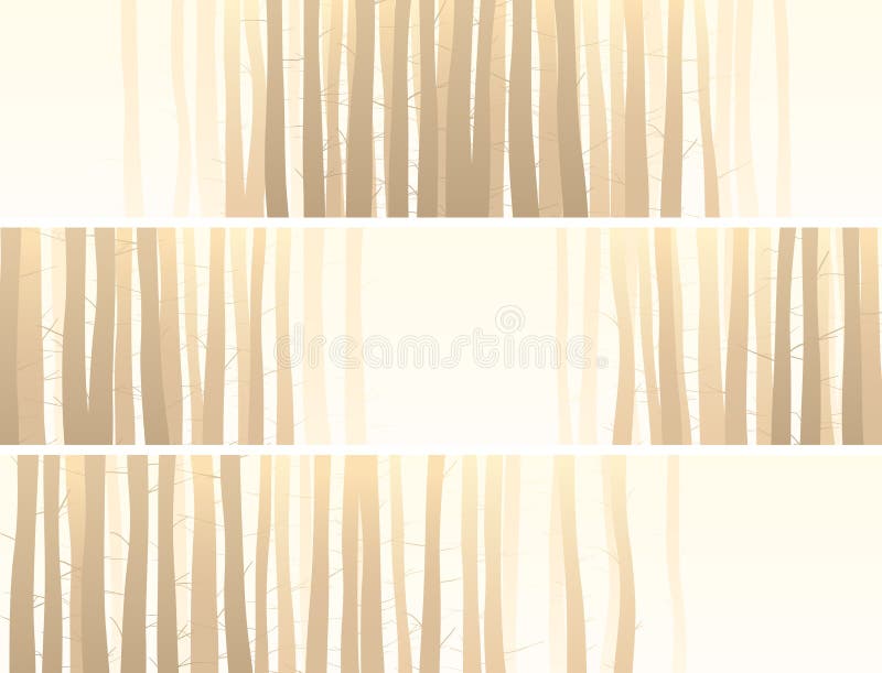 Horizontal Banner with Many Tree Trunks. Stock Vector - Illustration of ...