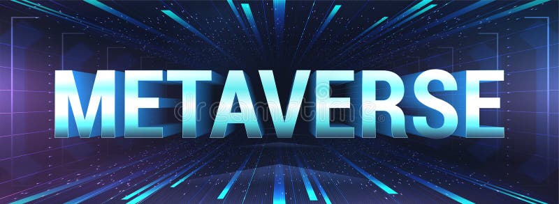 Horizontal Banner Metaverse with Volumetric Cyberspace and 3D ...