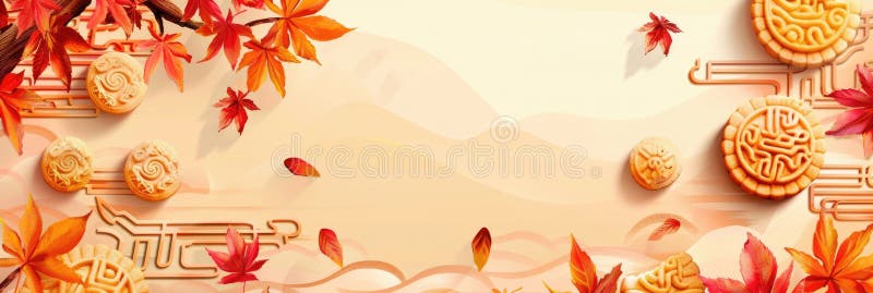 Horizontal Banner, Mid Autumn Festival, Light Delicate Delicate ... Horizontal Banner, Mid Autumn Festival, Light Delicate Delicate ...