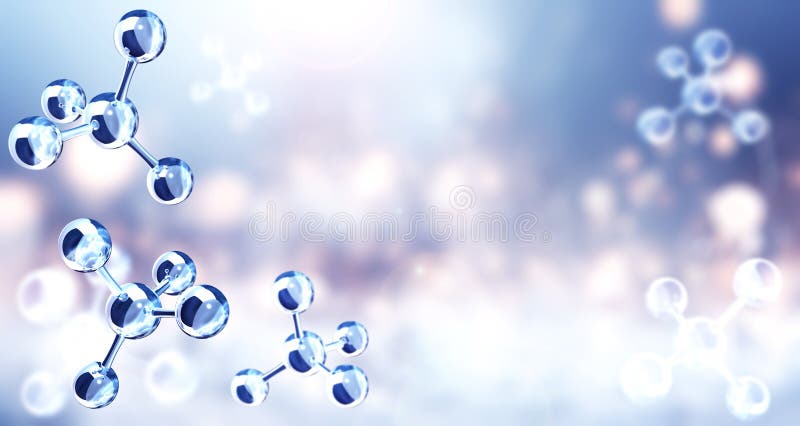 Horizontal Banner with Model of Abstract Molecular Structure ...