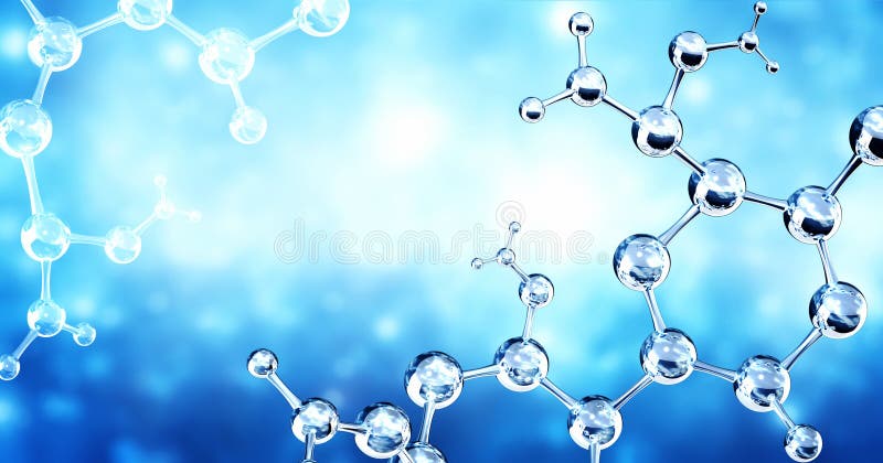 Horizontal Banner with Model of Abstract Molecular Structure ...