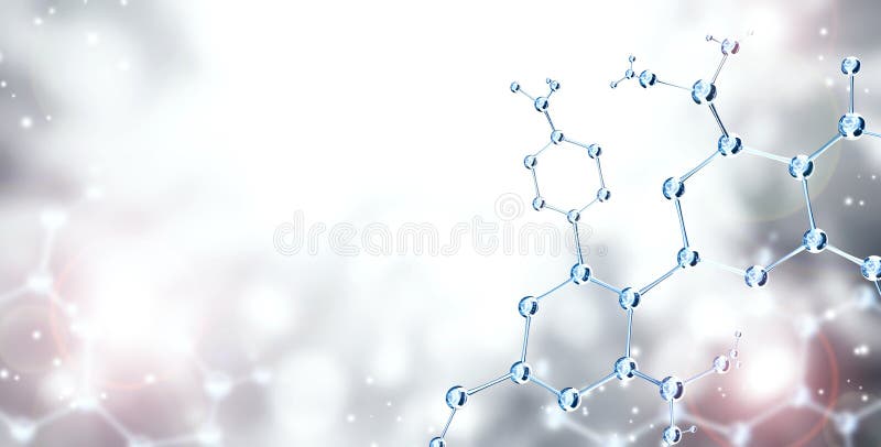 Horizontal Banner with Model of Abstract Molecular Structure ...