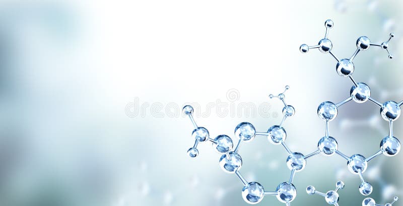 Horizontal Banner with Model of Abstract Molecular Structure ...