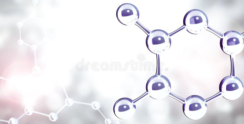 Horizontal Banner with Model of Abstract Molecular Structure ...