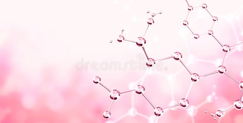 Horizontal Banner with Model of Abstract Molecular Structure ...