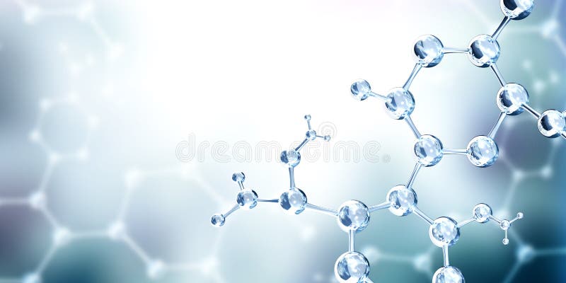 Horizontal Banner with Models of Abstract Molecular Structure. Science ...