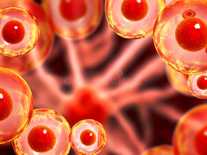 Horizontal Banner with Organic Cells. Virus, Germ or Bacteria on ...
