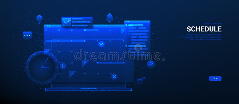 Horizontal Banner of Planning Schedule Stock Vector - Illustration of ...