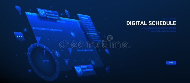 Horizontal Banner of Planning Schedule Stock Vector - Illustration of ...