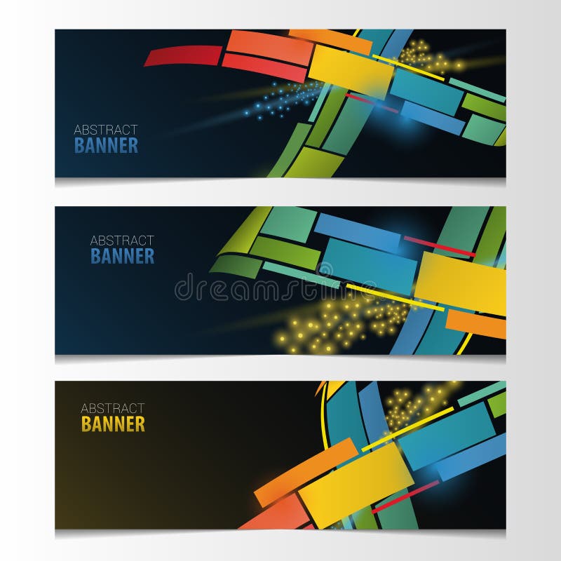 Horizontal Banner Set. Abstract Colorful Vector Stock Vector ...