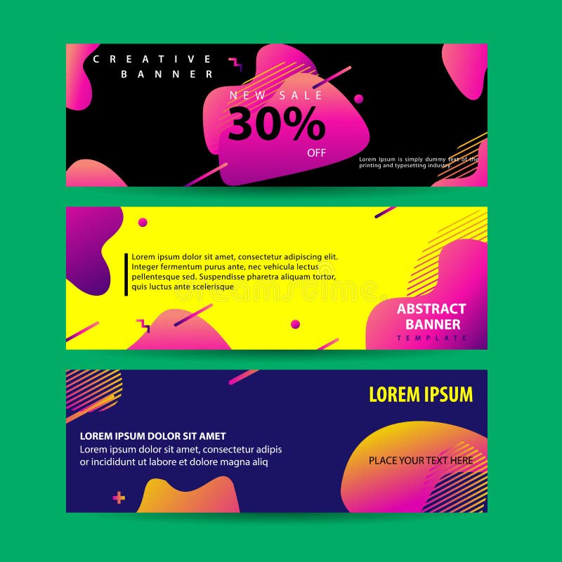 Horizontal Banner Set with Modern Colorful Fluid Element Web Template ... Horizontal Banner Set with Modern Colorful Fluid Element Web Template ...