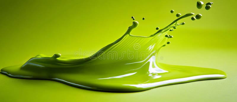 A Horizontal Banner Showcasing a Dynamic Green Liquid Paint Splash ...