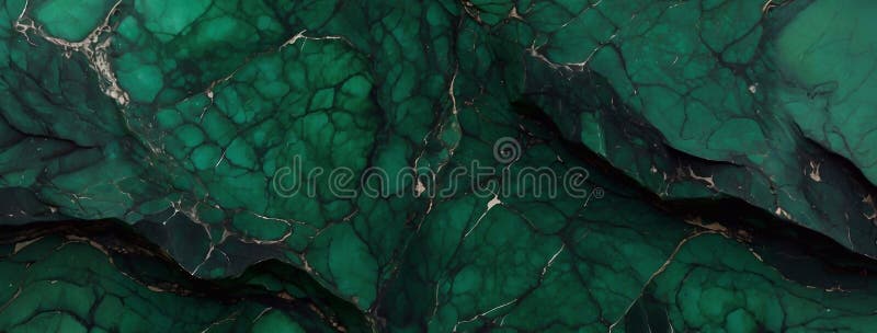 Horizontal Banner Texture of Green Polished Stone with Veins. Elegant ...