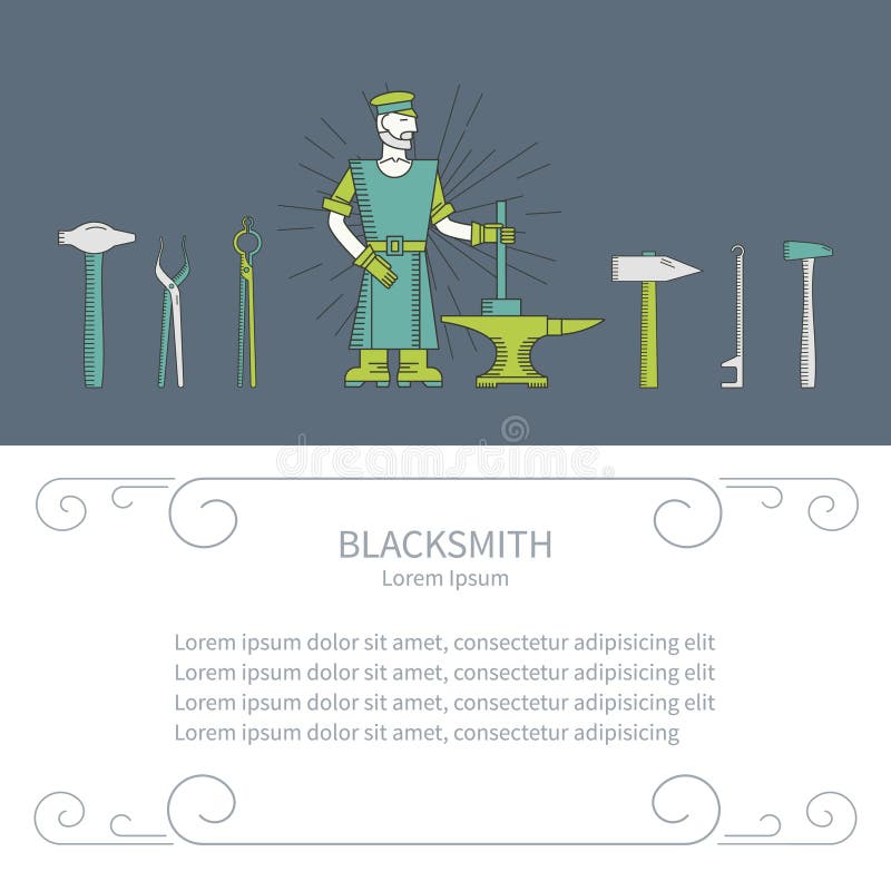 Horizontal Banner Vector Smith Stock Illustration - Illustration of ...