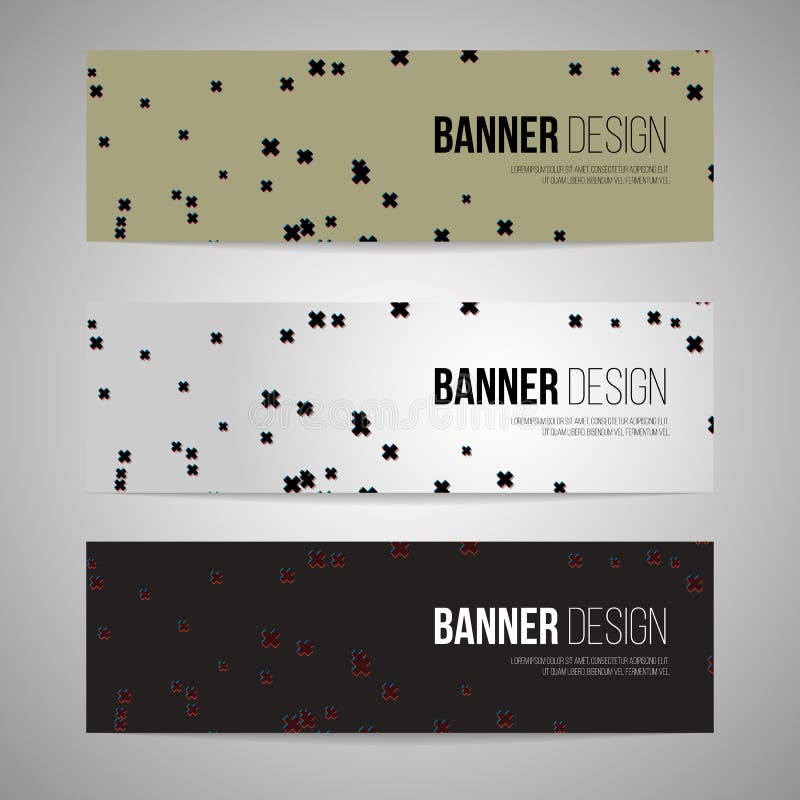 Horizontal Banners Backgrounds in Three Different Colors. Vector Stock ...