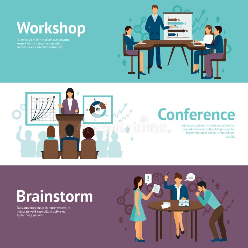 Horizontal Banners of Business Training Stock Vector - Illustration of ...