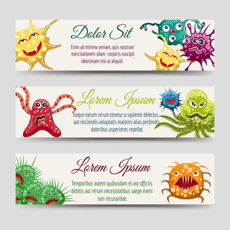 Microbes and Bacteria Seamless Border Collection Stock Vector ...