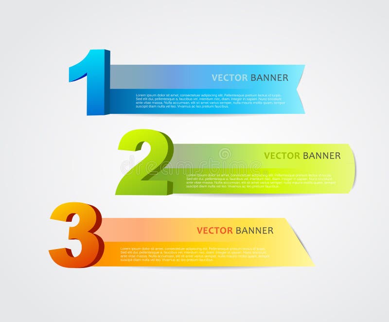 Banners with Numbers and Place for Own Text. Stock Vector ...