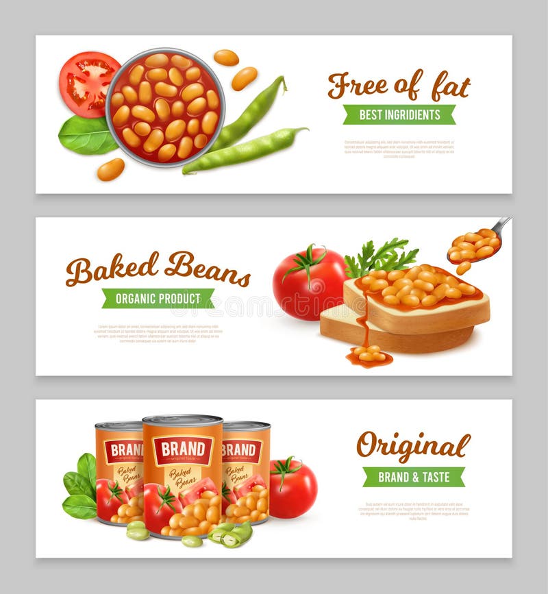 Baked Beans Poster Set stock vector. Illustration of print - 250240948