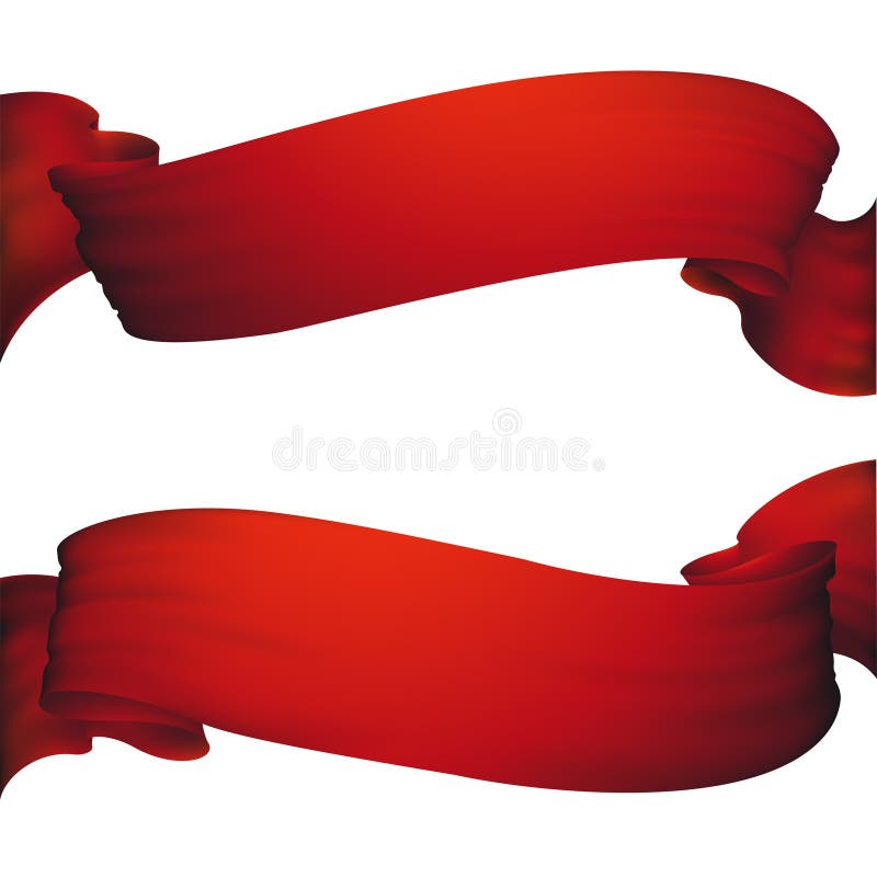 Horizontal Red Banners,vector Set Stock Vector - Illustration of emblem ...