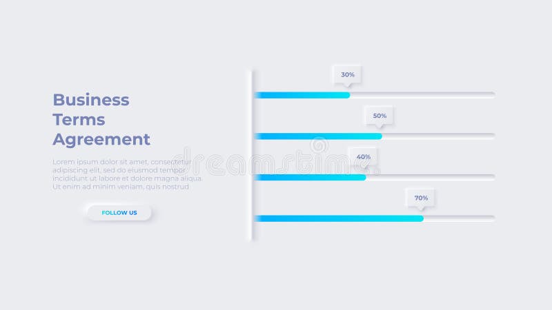 Horizontal Bar Graph. Light Neumorphic Infographic Design Template for ...